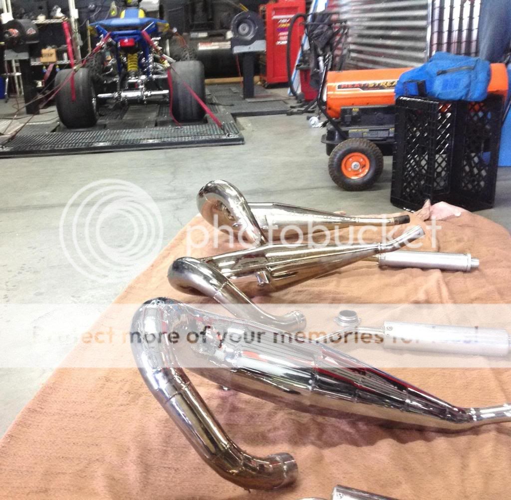Dyno Testing V-1 and V2 Pipes 02-07-13 My Quad